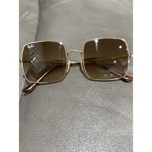 Ray-Ban | Accessories | Ray Ban Rb 971 Square Gold Frame Brown Lens ...